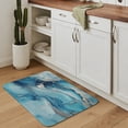 Marble Texture Front Door Mat Indoor Entrance, Blue Sliver Shinny ...