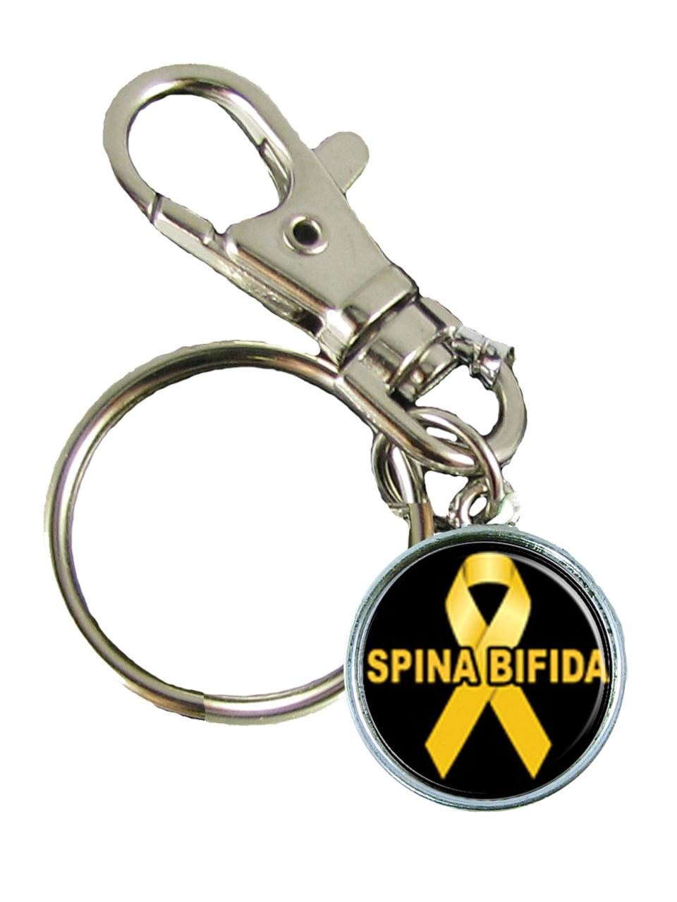 Spinal Bifida Awareness Keychain Support Silver Plated Jewelry Key ...