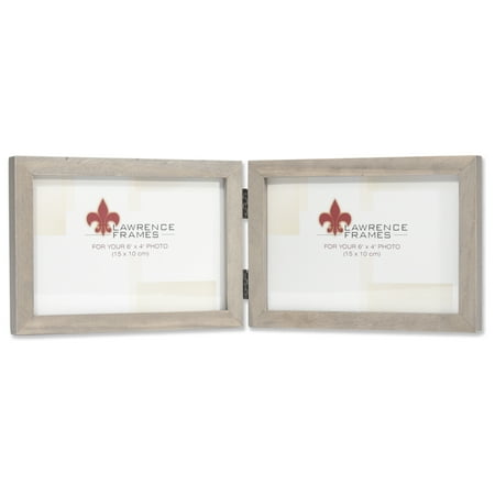 4x6 Hinged Double (Horizontal) Gray Wood Picture Frame - Gallery ...