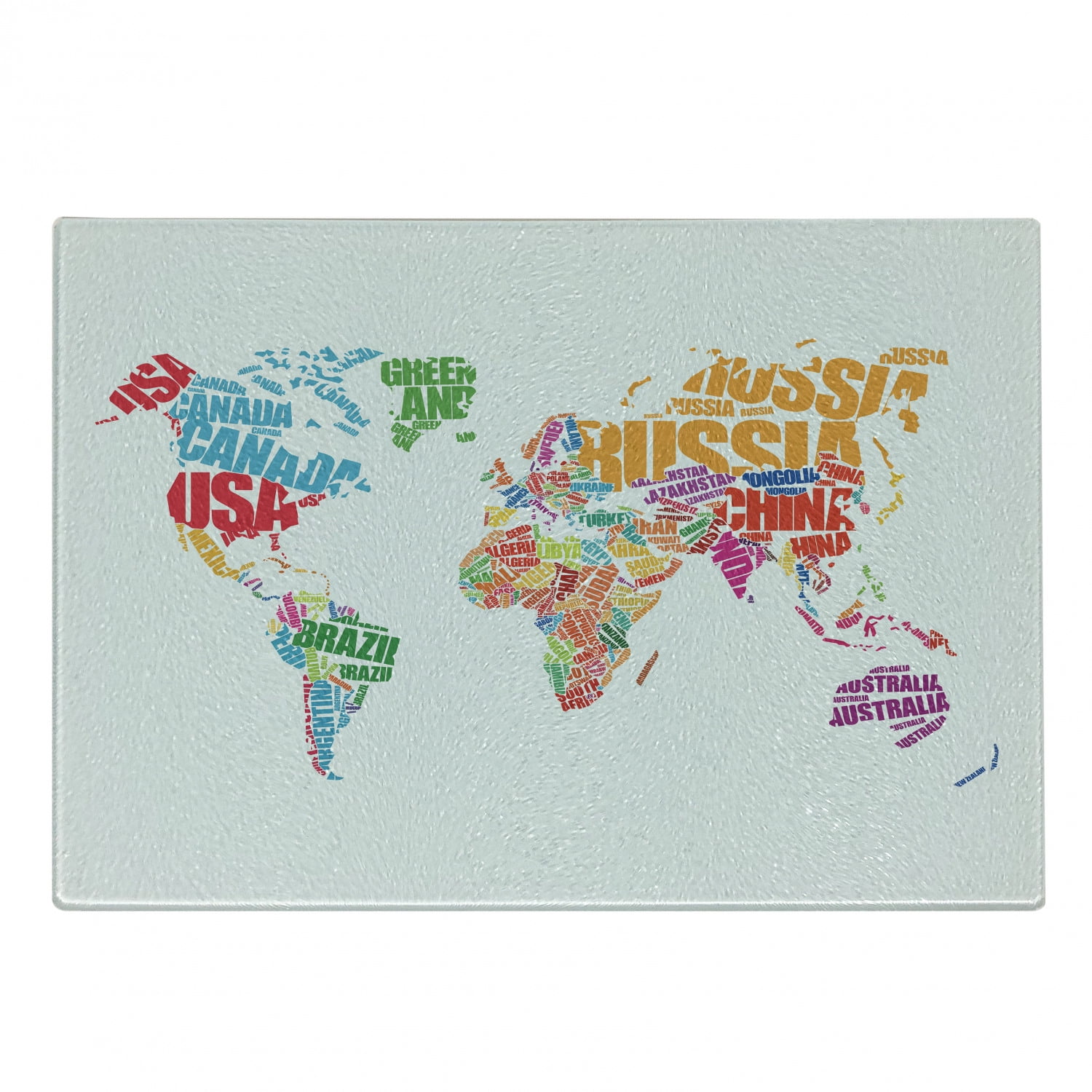 World Map Cutting Board, Atlas Theme Names of the Countries Europe ...