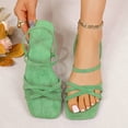 Bibifish Womens Flat Sandals Square Open Toe Crisscross Thin Strap Soft ...