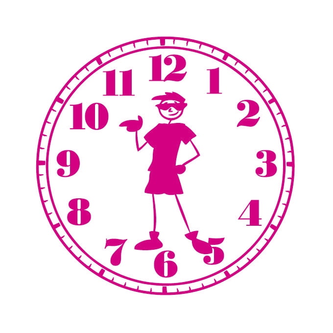 Boys Clock Face Graphic - Small - Hot Pink - Walmart.com