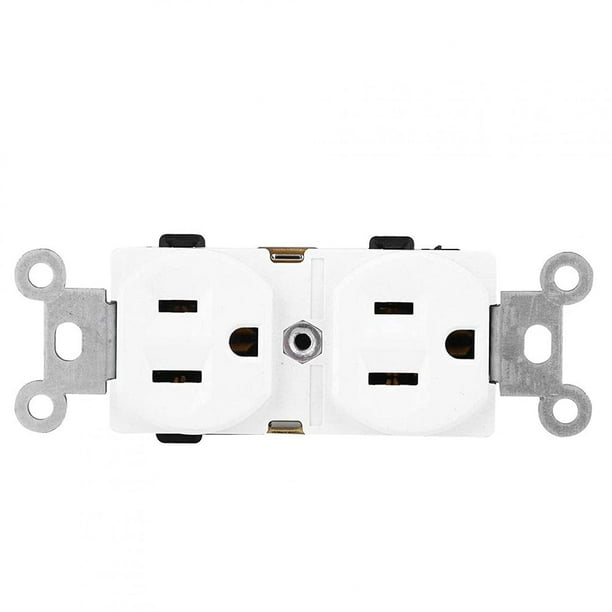 YDU 205 US Double Socket 15A 125V White Twin Socket Large Power ...