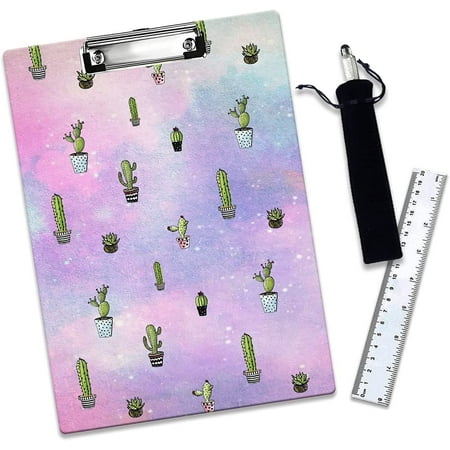Plastic Cute Clipboard with Hidden Thin Clip, Stylish Design A4 Letter ...