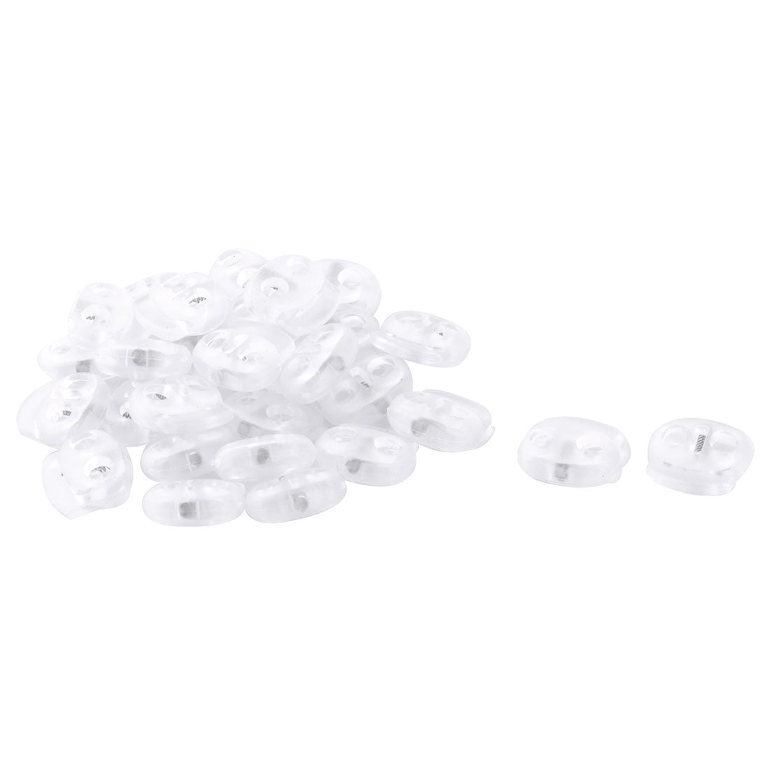 Home Plastic Double Holes End Spring Loaded Rope Cord Lock Stopper ...