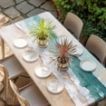 Abstract Beach Waves Fitted Rectangle Tablecloth 30" x 60" Retro Blue ...
