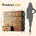 edx Dresser Storage with 10 Drawers, Fabric Dresser Tower with Side Bag ...
