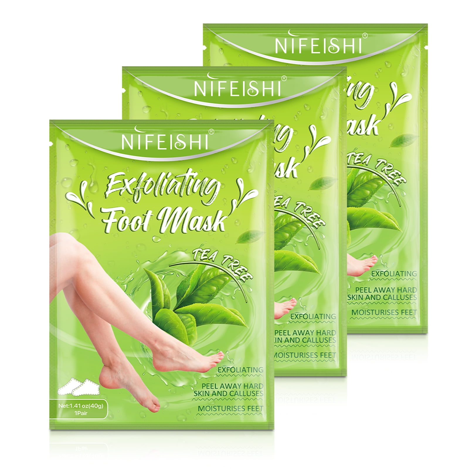Nifeish Exfoliating Tea Tree Foot Mask 3 Pcs - Walmart.com