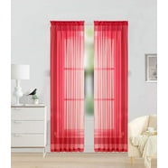 Qutain Linen Elegant Sheer Curtain Window Panel Drapes Set of 2, 55" x ...
