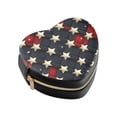 3d Red Blue Plaids Stars PU Leather Heart-shaped Jewelry Box Jewel ...