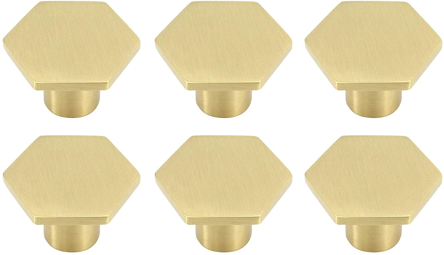 Solid Brass Hexagon Cabinet Knobs, Pure Copper Cupboard Pull Handle With Screws For Cabinet Door ...