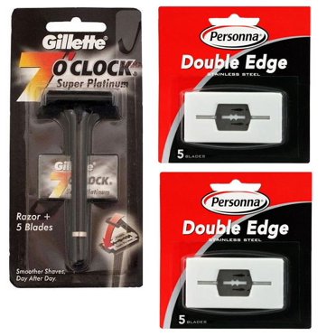 Personna 5 Pack Super Stainless Steel Double Edge Razor Blades Shaving ...