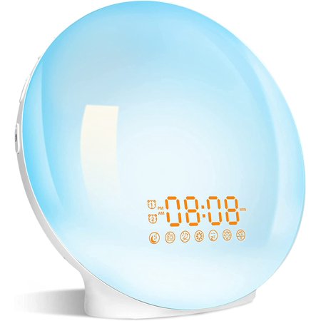 Illuminated clock radio, bedside lamp with 20 brightness levels dawn ...