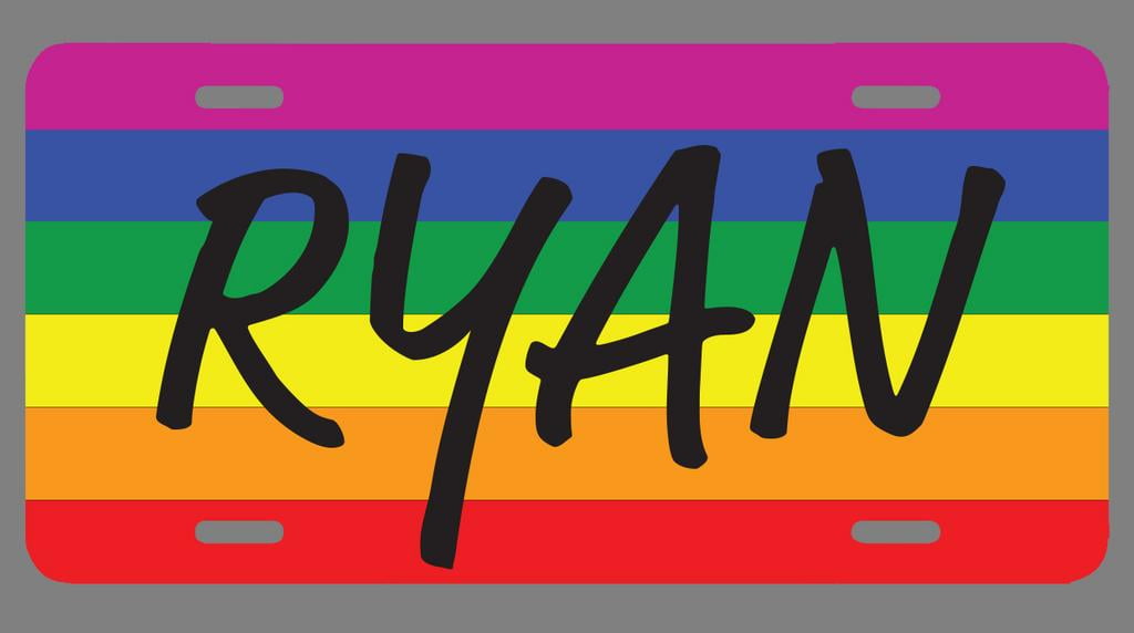 Ryan Name Pride Flag Style License Plate Tag Vanity Novelty Metal | UV ...