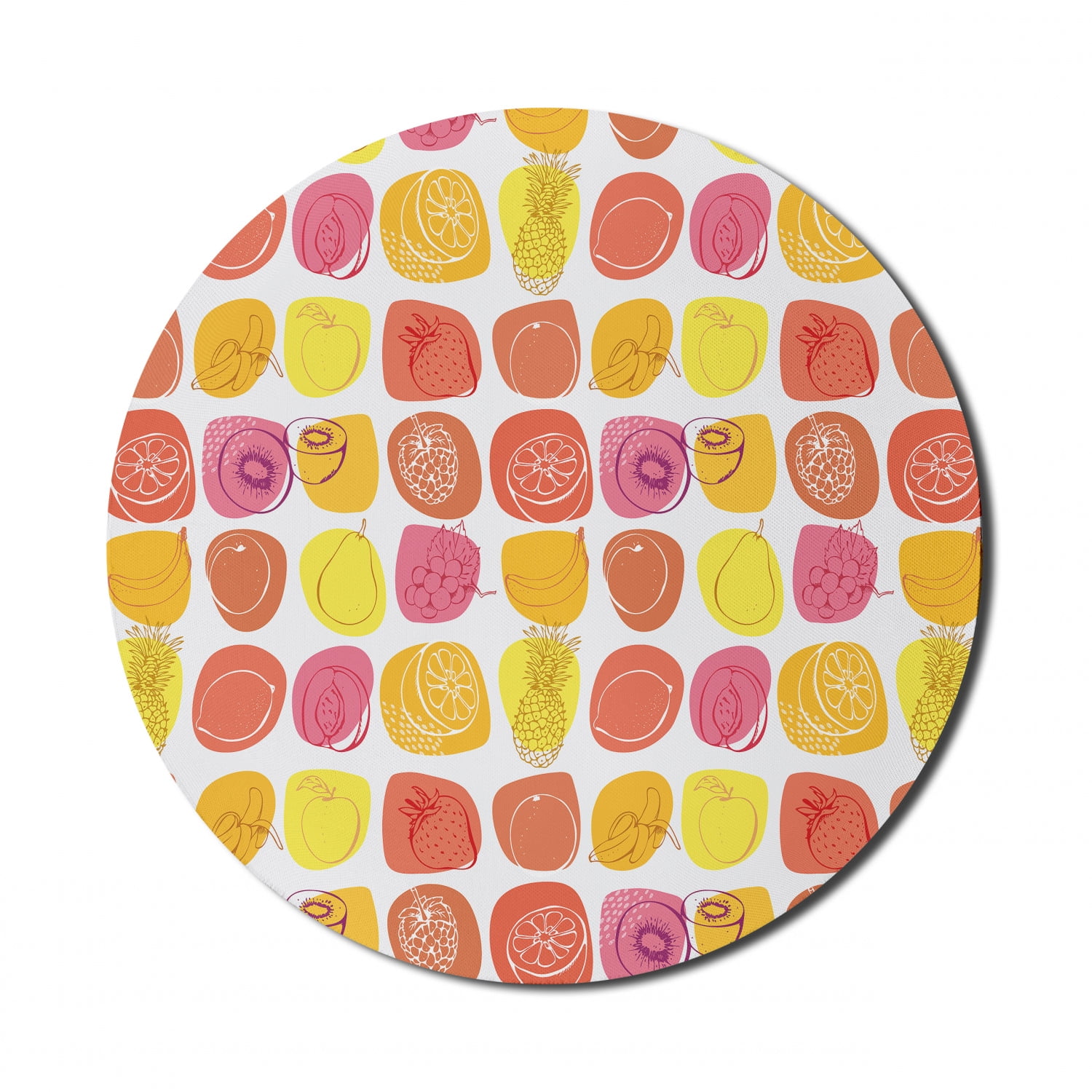 Fruits Mouse Pad for Computers, Retro Pineapple Lemon Kiwi Raspberry ...