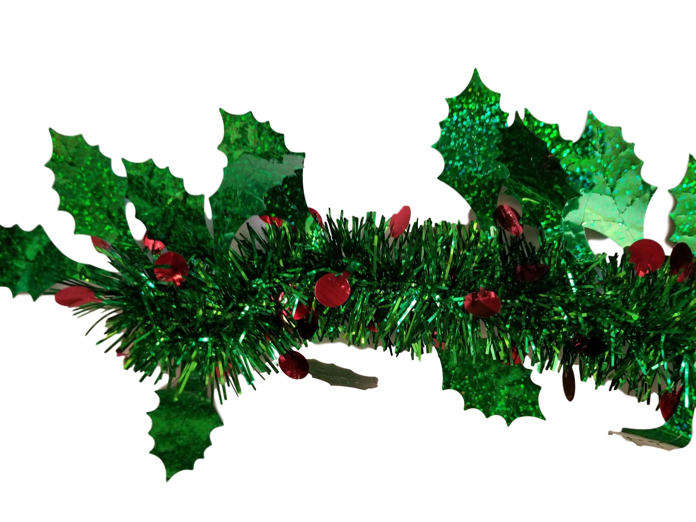 Amscan Christmas Holly Berry Garland metallic green with red berries 9 ...