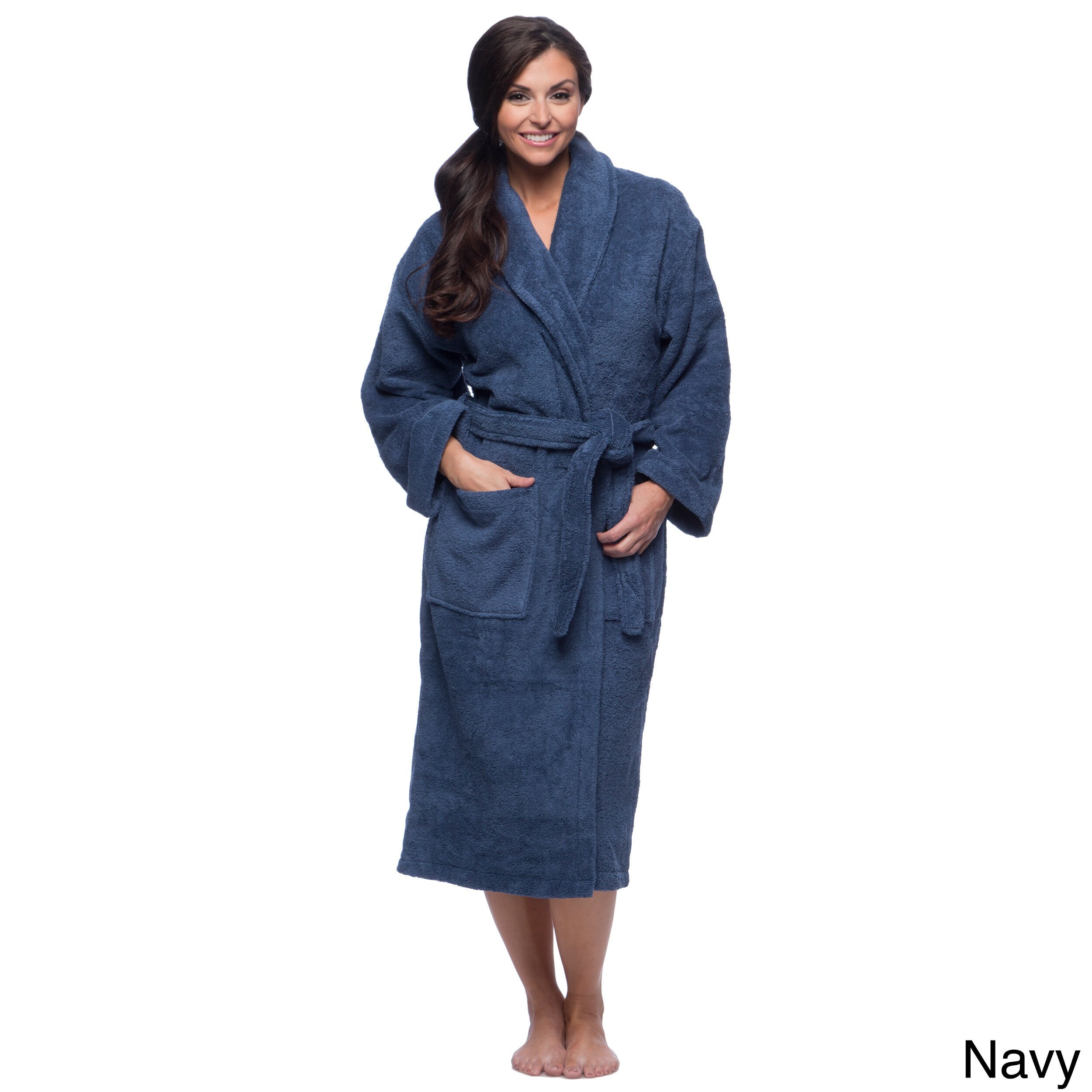 Cotton Thick Luxurious Shawl Collar Bathrobe - Walmart.com