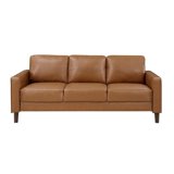 Lexicon Malcolm Brown Faux Leather 3 Seater Couch/Sofa - Walmart.com