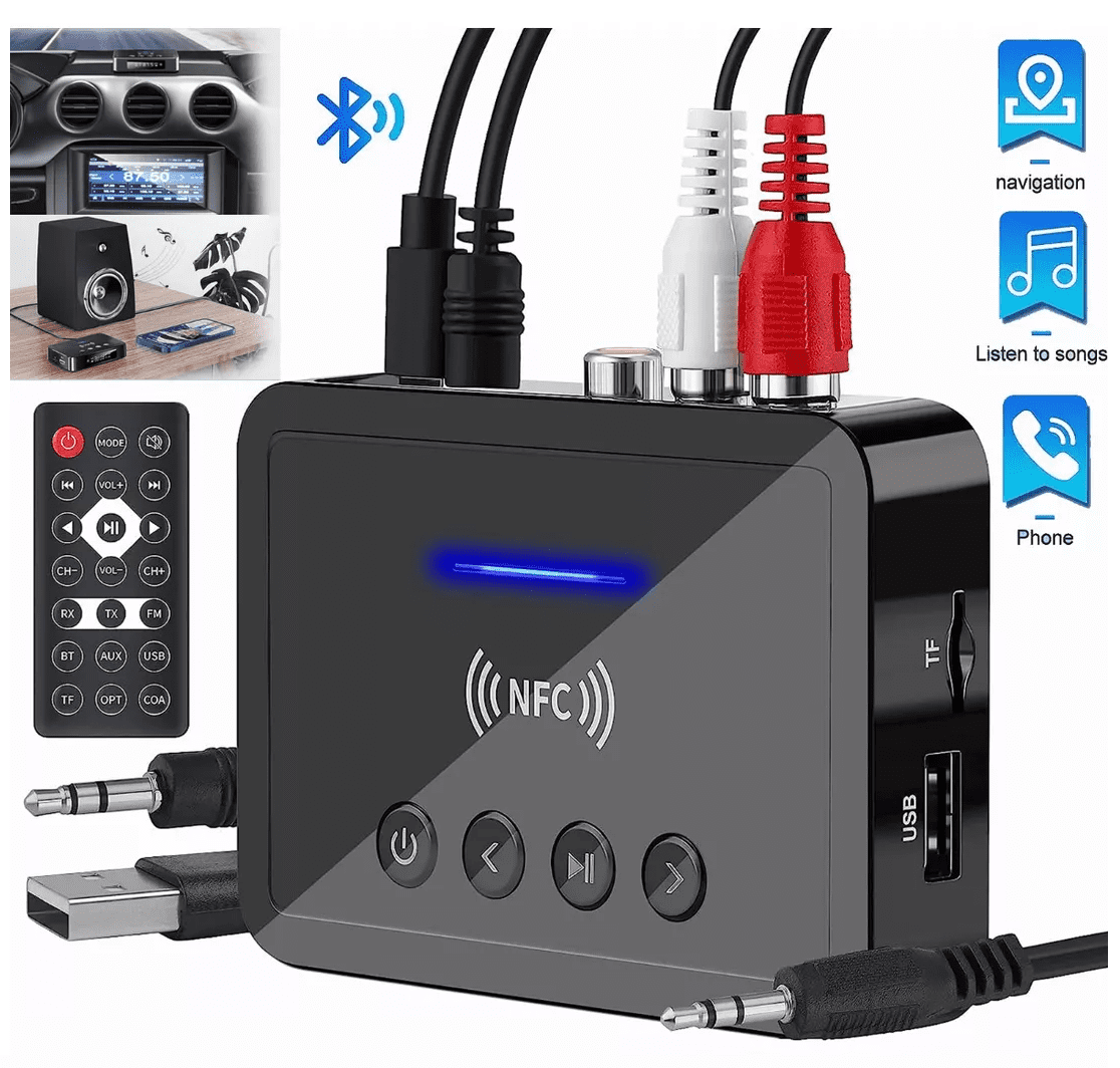 Adaptador Transmisor/receptor Audio Estéreo NFC Negro | Walmart en línea