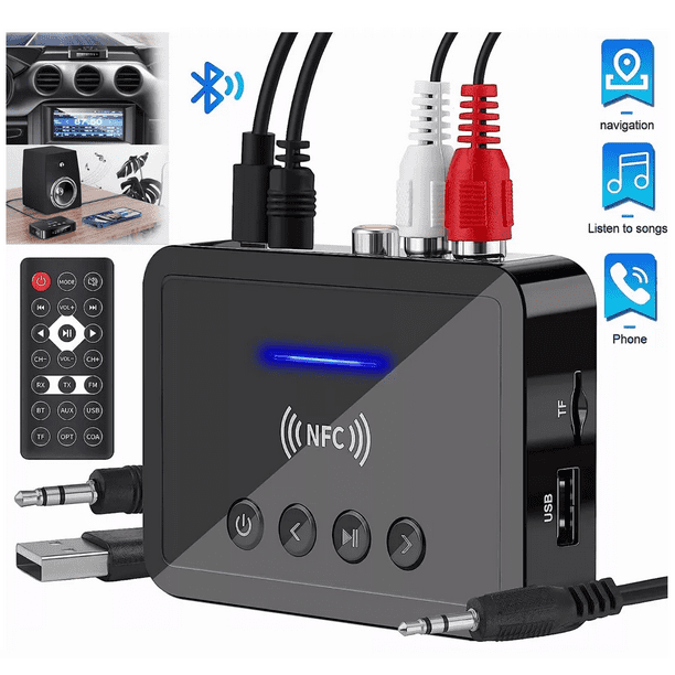 Adaptador Transmisor/receptor Audio Estéreo NFC Negro | Walmart en línea