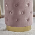 Beverly Modern Contemporary Round Tufted Upholstered Velvet Ottoman ...