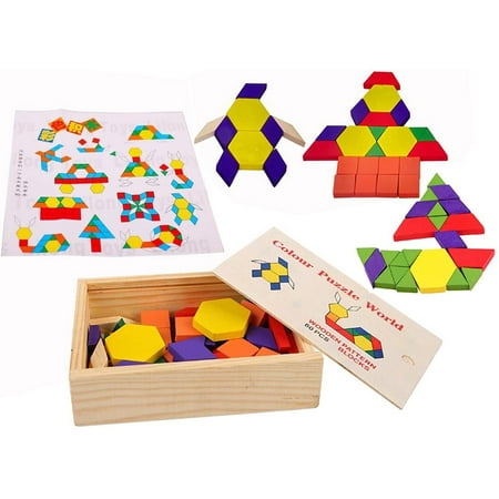 Great Tangram Gift Tangrams Set Brain Puzzles for Kids Colorful Wooden ...