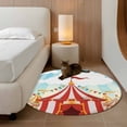 Cartoon House Round Area Rug 4 FT, Non Slip Indoor Outdoor Rug, Funny ...