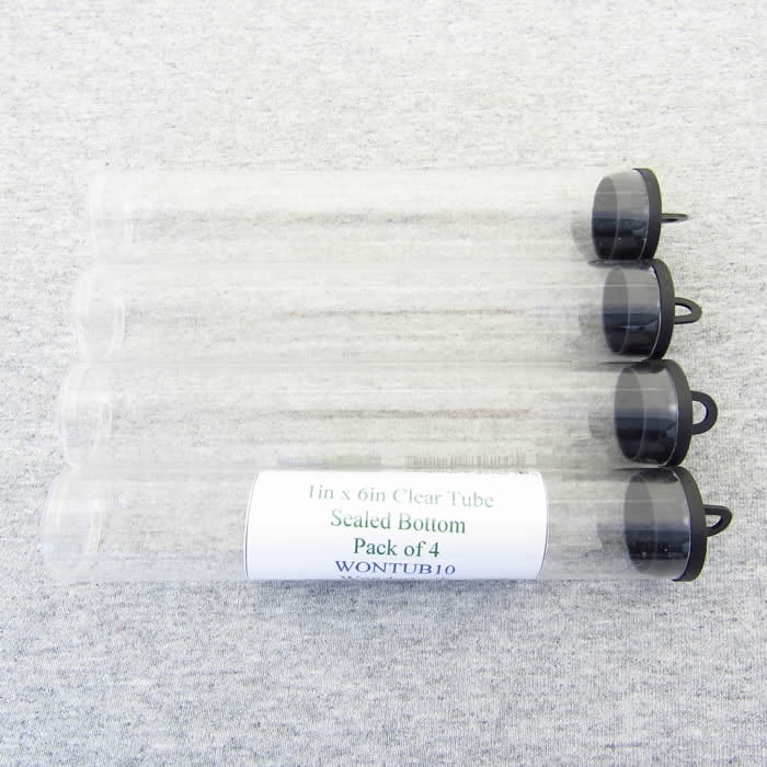 Storage Tube 1in Diameter x 6in Long Sealed Bottom Pack of 4 Tubes ...