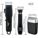 3 In 1 Professional Barber Clipper Set, T-Blade Trimmer & Foil Shaver ...