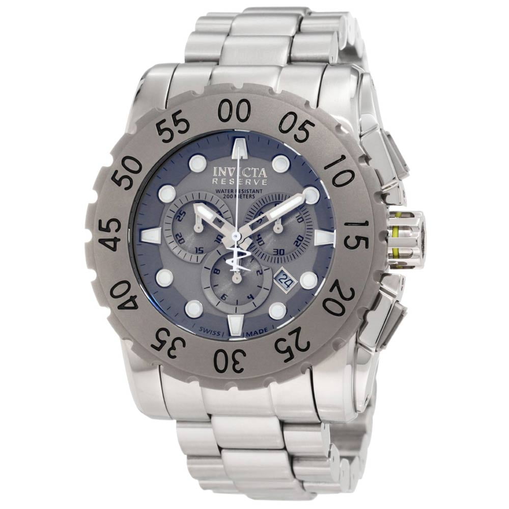 Invicta Men's 1959 Reserve Leviathan Grey Dial Chronograph Grey Bezel ...
