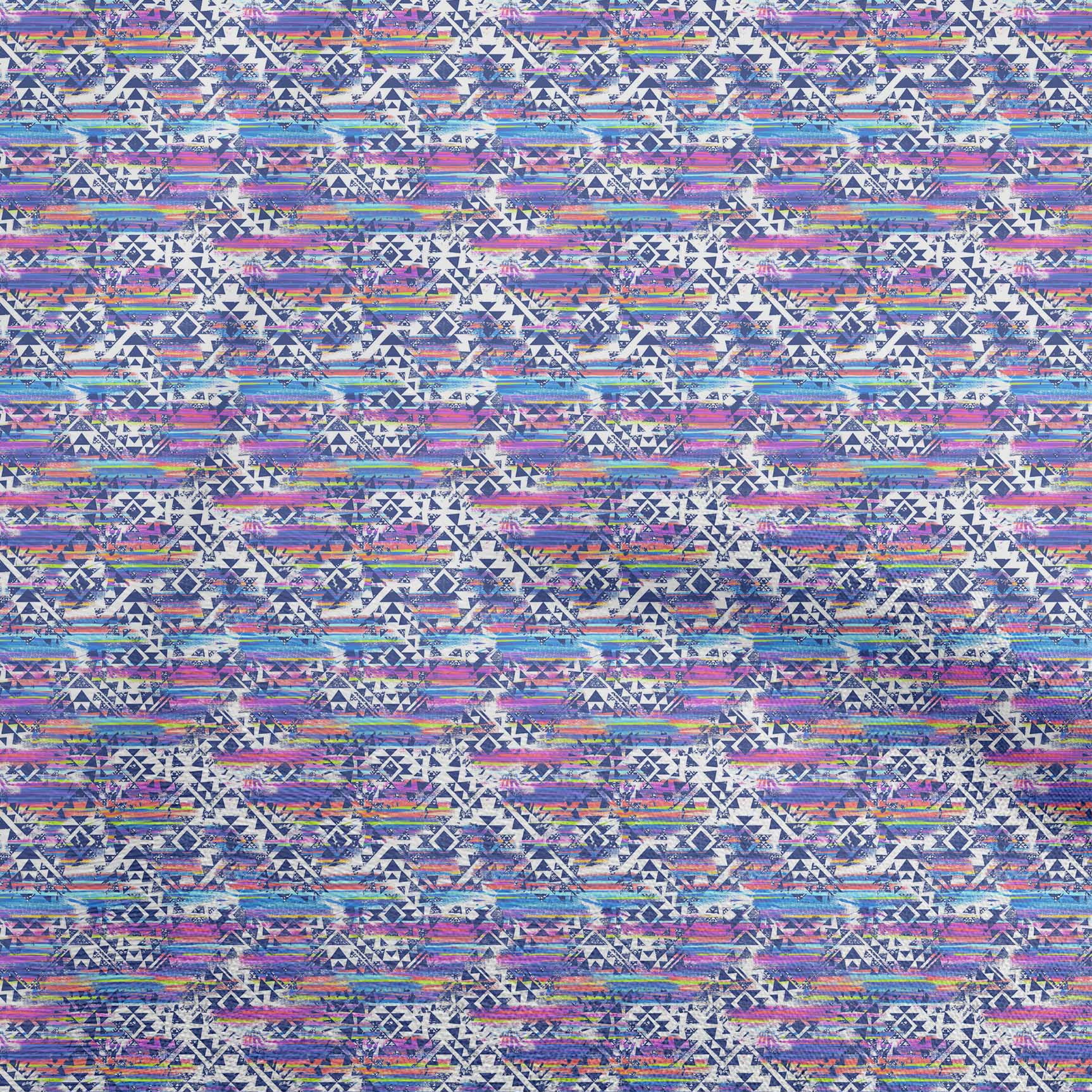 oneOone Cotton Poplin Blue Fabric Tribal Sewing Material Print Fabric ...