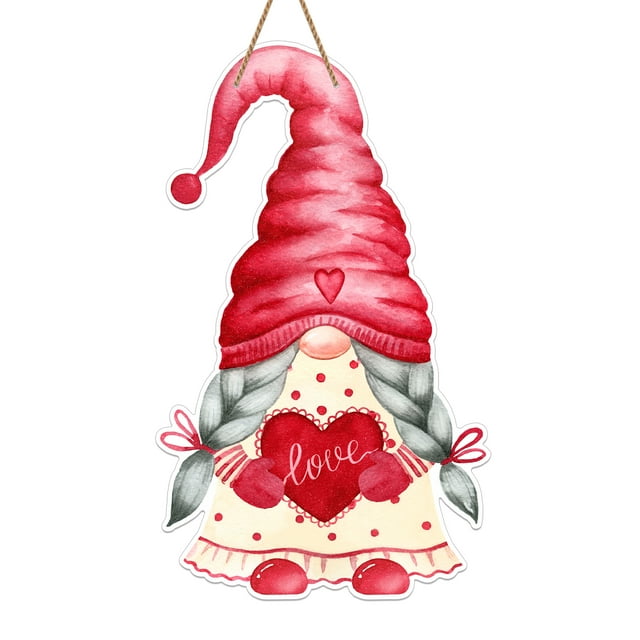 WhatSign Valentine Gnome Door Sign Happy Valentine's Day Door Hanger ...