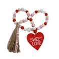 JVBTVB Valentine'S Day Wood Bead Garland With Tassel, 33.46 Inch Red ...