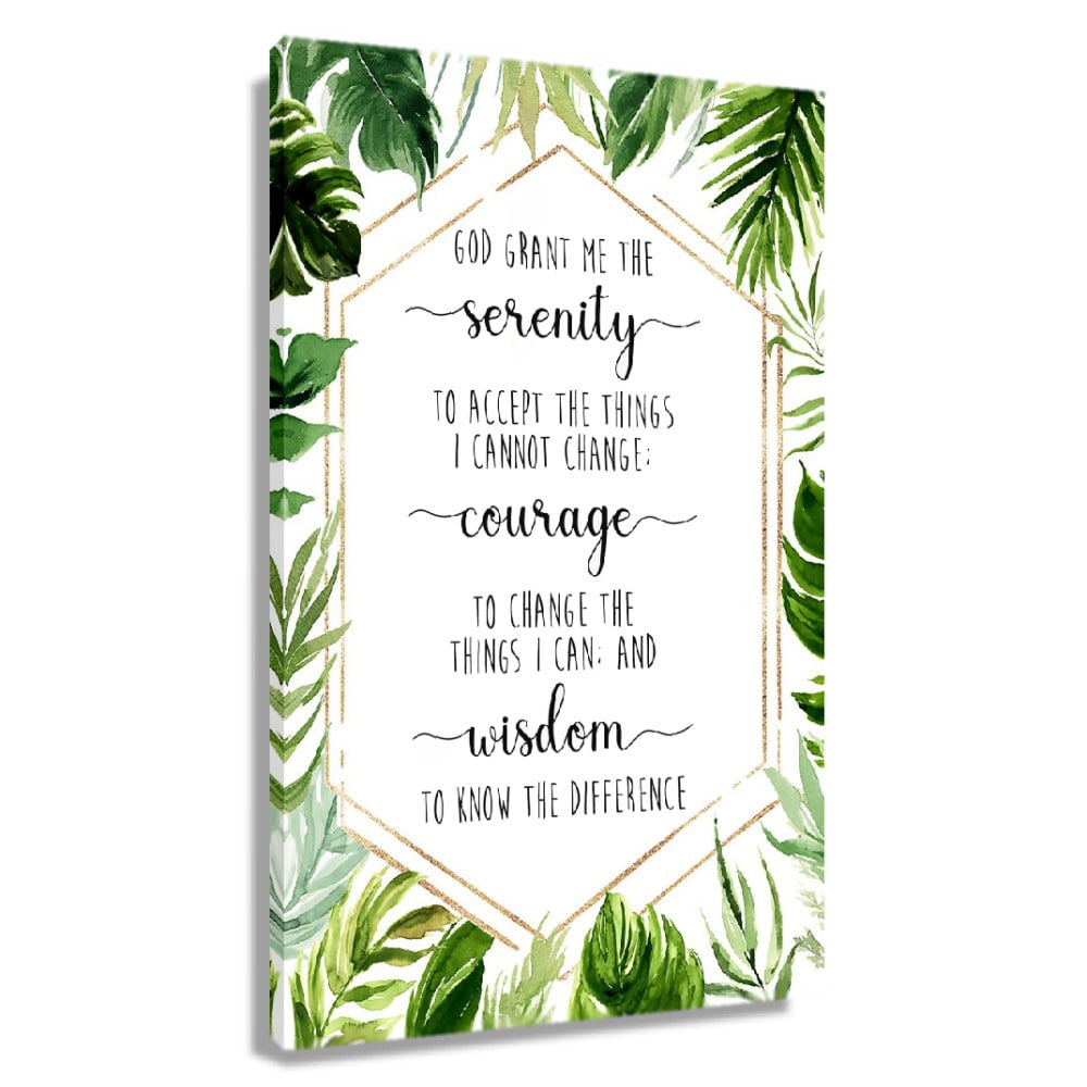 Leaves Wall Art Serenity Prayer Poster Bible Verse Wall Art Canvas ...