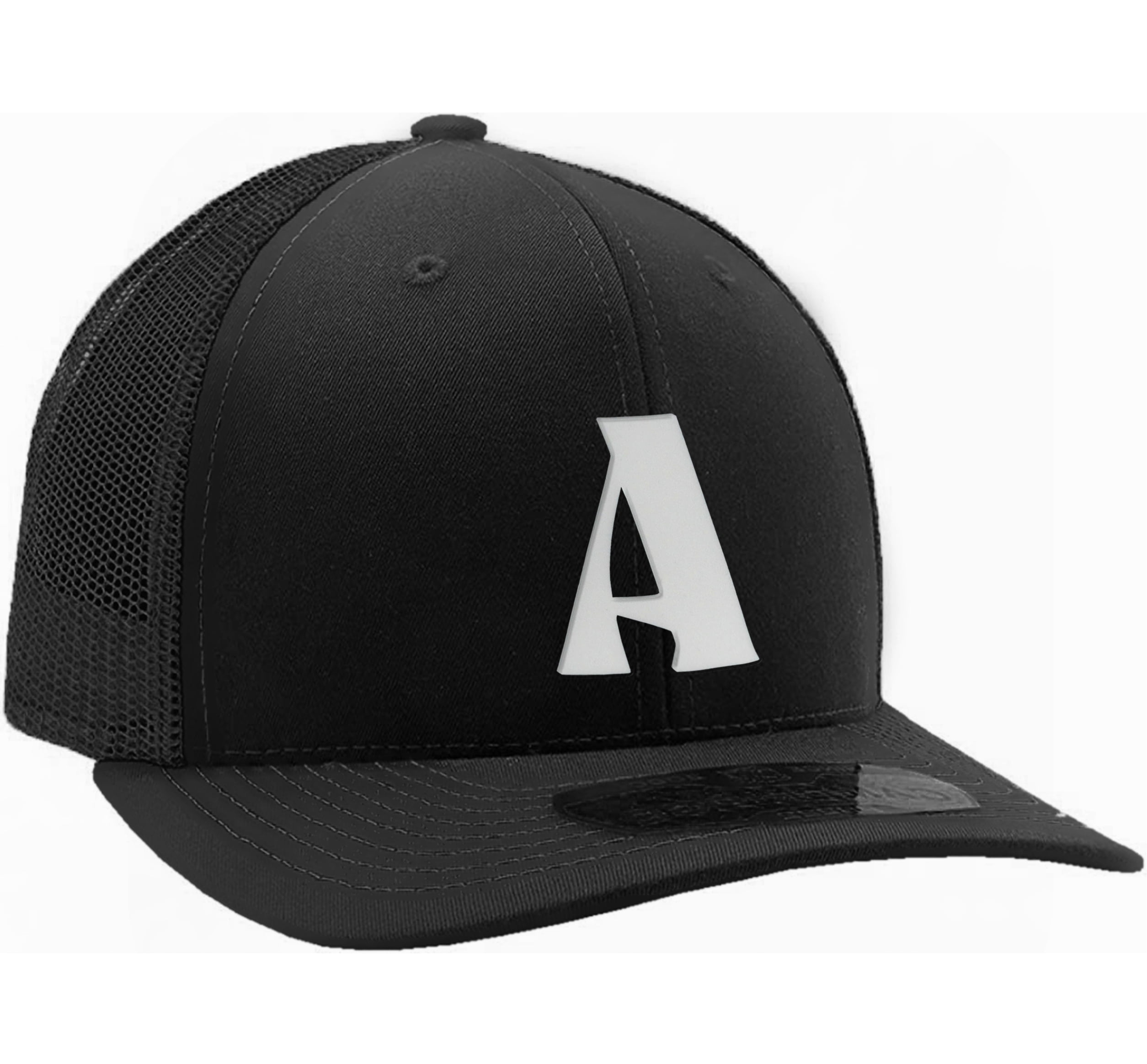 Daxton Baseball Trucker Hat 3D Capital Alphabet Letters Structured Mid ...