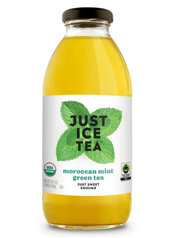 Just Ice Tea Organic Iced Tea, 16 Fl Oz Glass Bottles (Morrocan Mint ...