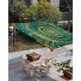 Abstract Art Sun Shade Sail 12'X16' Teal Yellow Tie-Dye Art Ethnic ...
