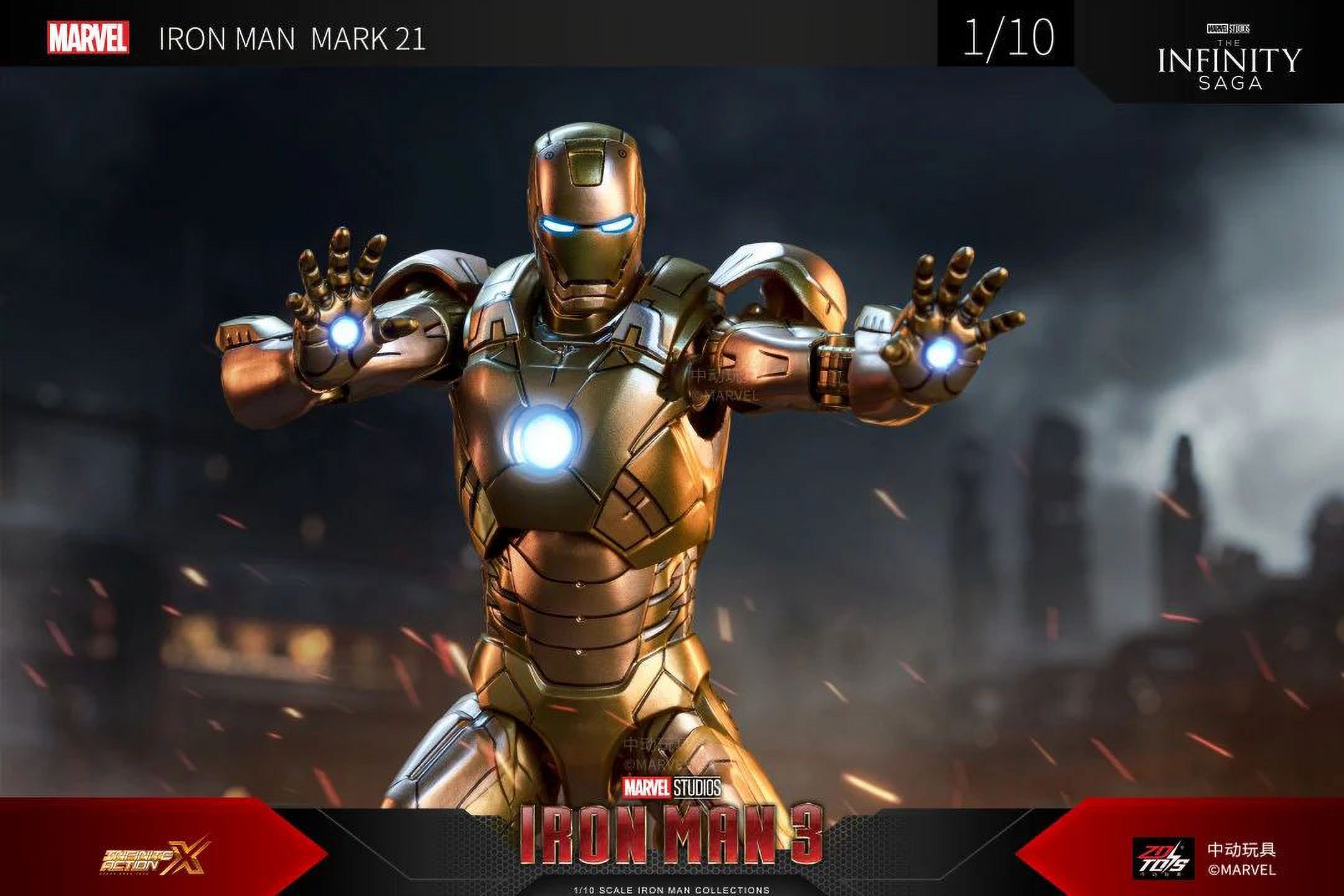 ZD-figura de acción Original de Iron Man MK30, modelo de acero azul 1/ ...