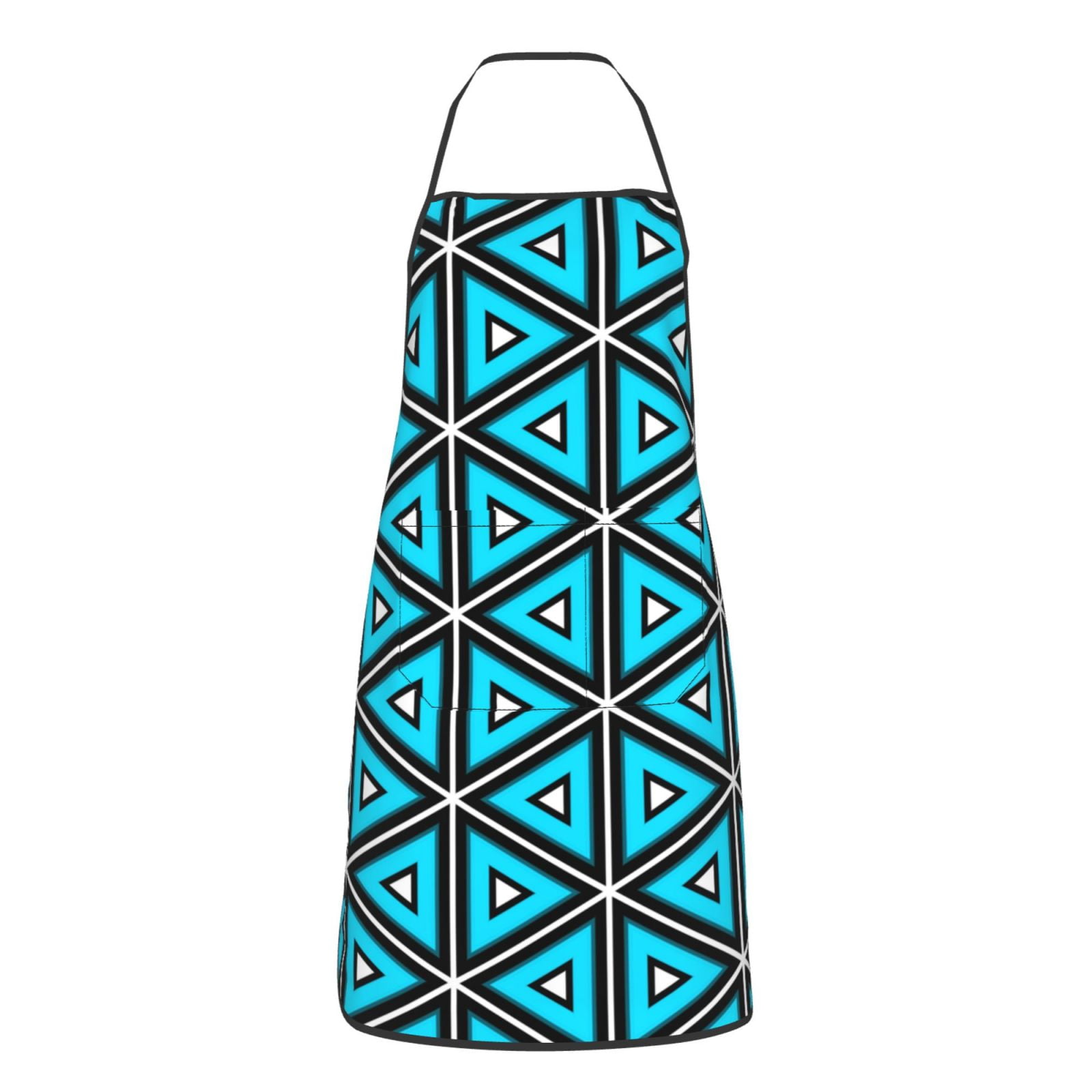 ZNDUO Blue Texture Geometry Pattern Apron, Adjustable Bib Soft Chef ...