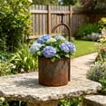 Retro Rusty Metal Metal Planter Pot with Faucet Style, For Outdoor ...