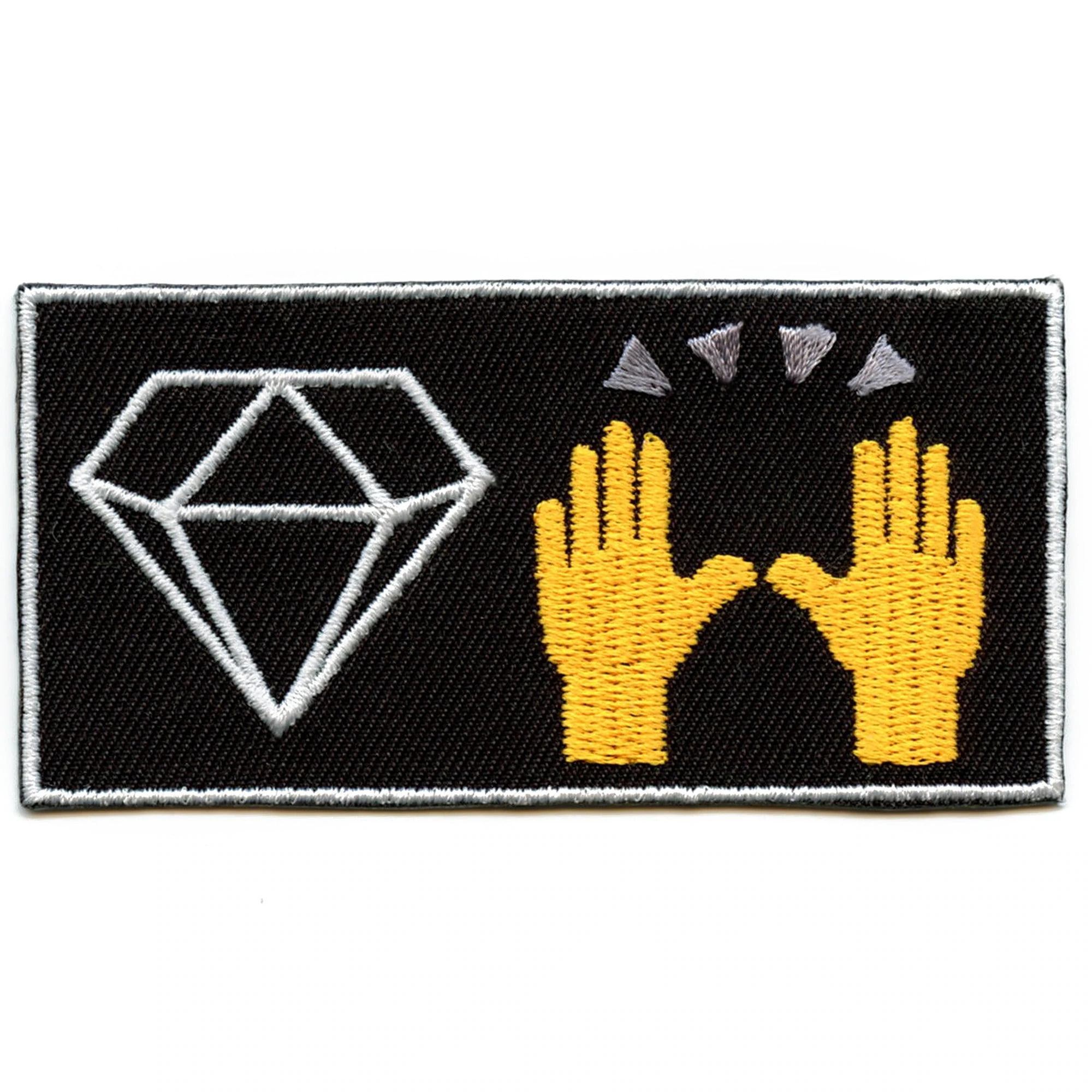 Diamond Hands Stock Boys Holding Money Emojis Embroidered Iron On Patch ...