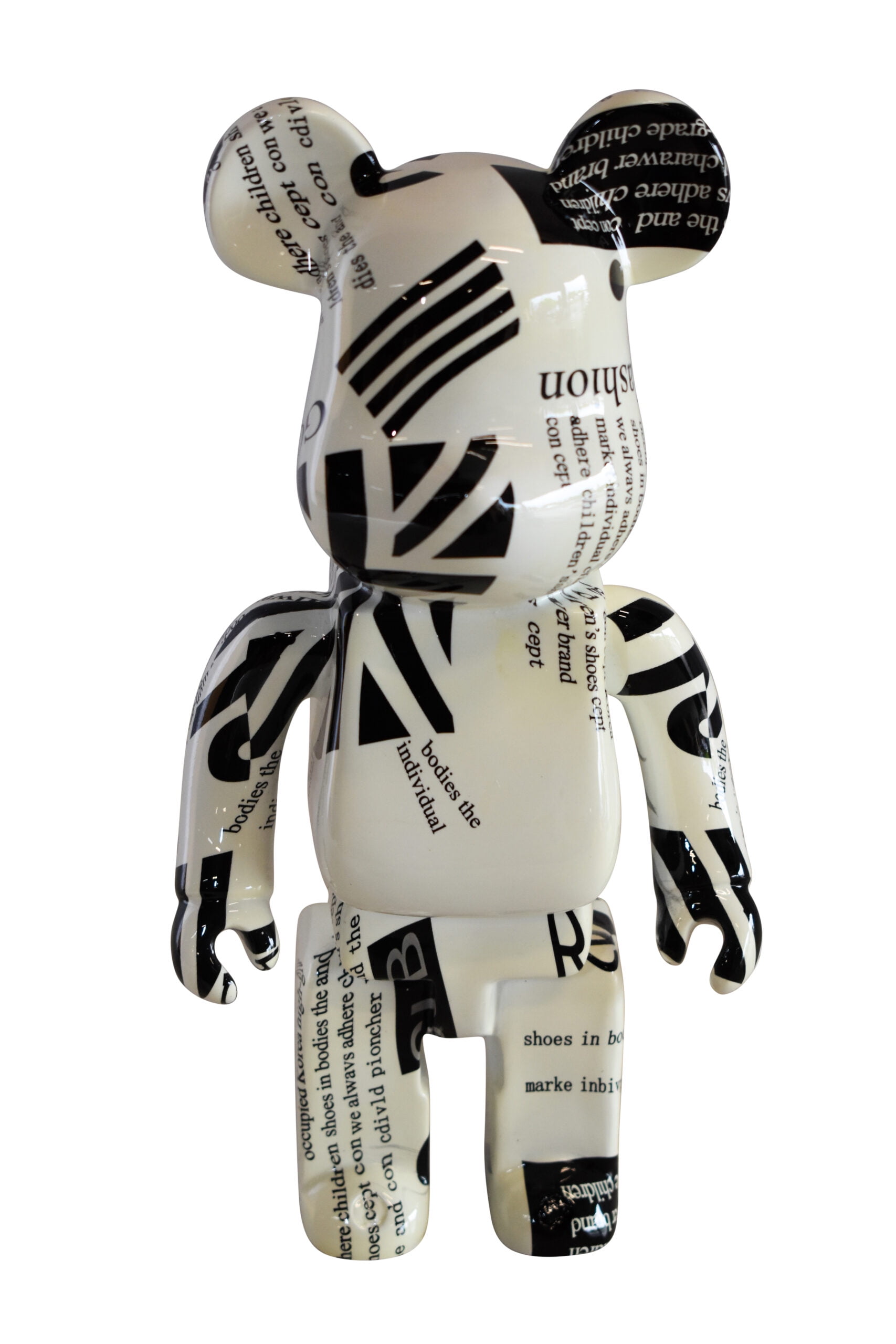 Small Bearbrick Black and White Unique Patterned Resin Statue 5" x 3" x ...