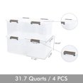 Citylife 32 Qt Large Stackable Clear Plastic Containers With Lids