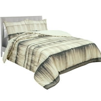 Royale Linens Ultra-Soft Stria Stripe Global Microfiber King Comforter ...