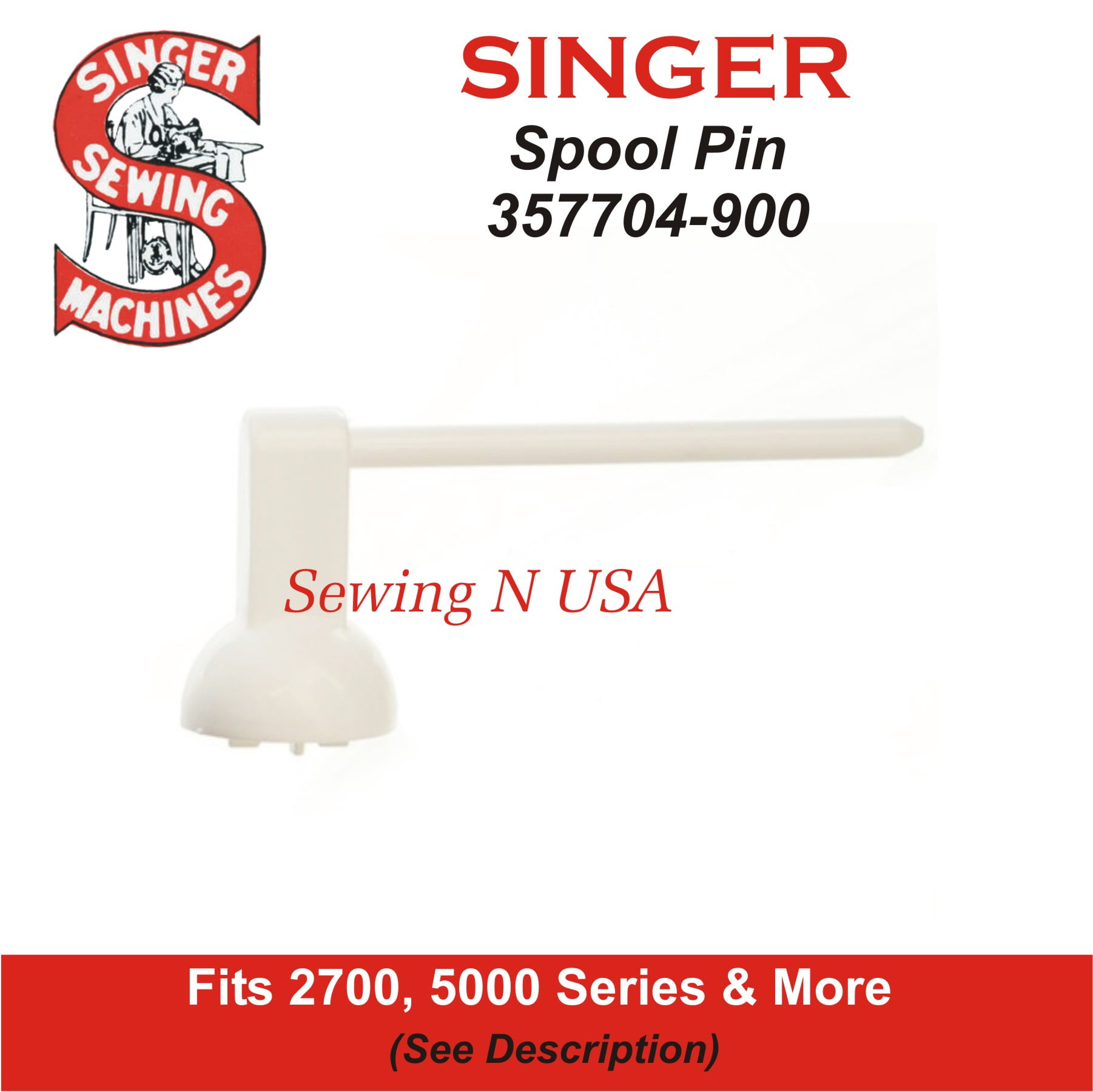 Singer Compatible Horizontal Spool Pin 357704-900 Fits 2000, 5000 SRS ...