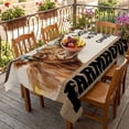 Farmhouse Brown Cow Flower Table Cloth 60x84in, Waterproof Rectangle ...