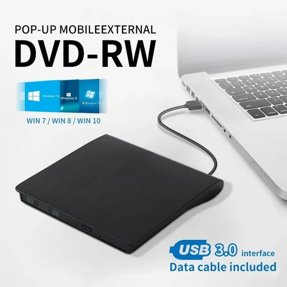 HP External CD DVD RW Drive, Slim Portable USB Optical Drive, Black ...