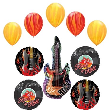 Guitar Rock On Rock Star Birthday Balloon Bouquet Decorations - Walmart.com