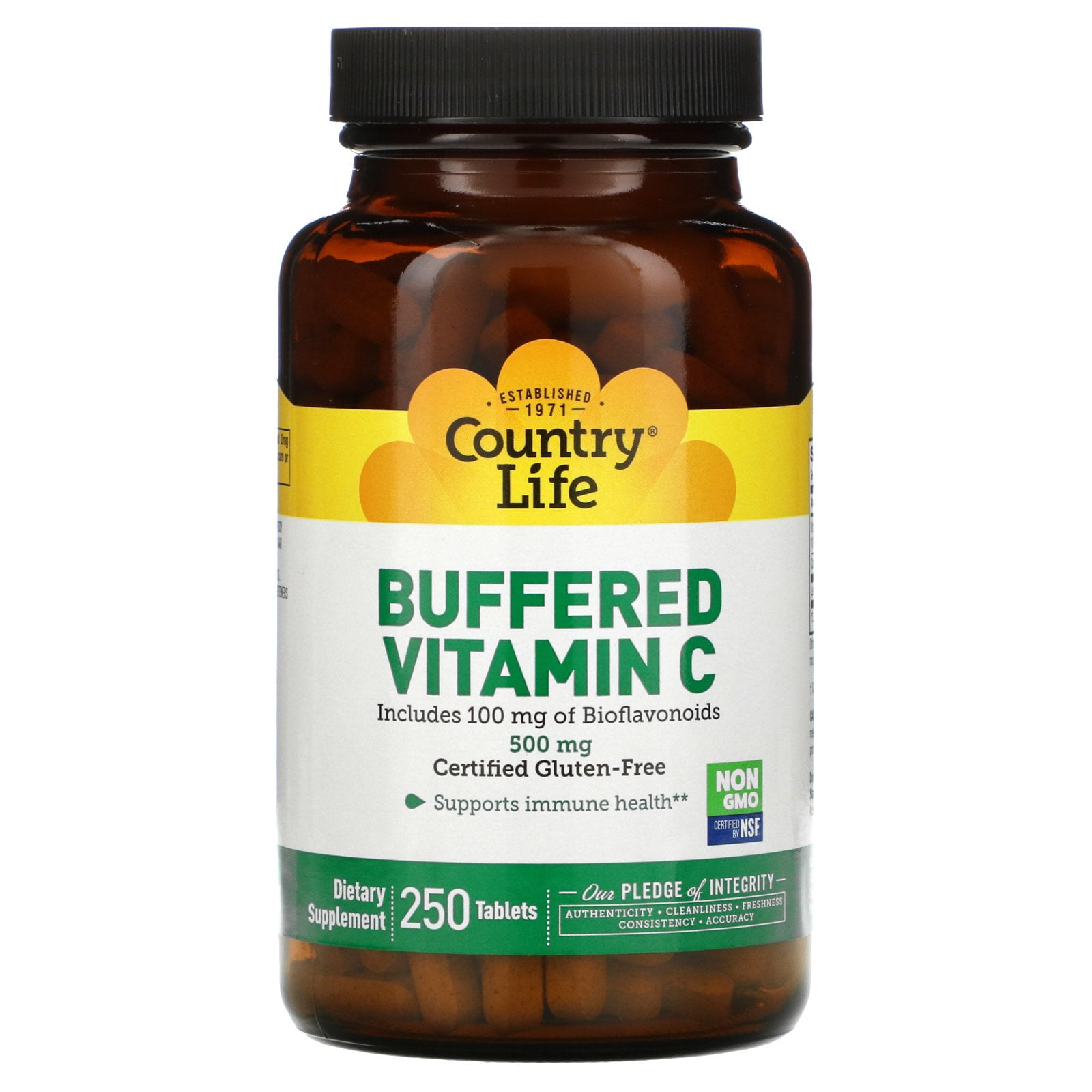 Buffered Vitamin C, 500 mg, 250 Tablets, Country Life - Walmart.com