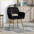 FETON Furry Desk Chairs Set of 2, Modern Fluffy Accent Chairs, Faux Fur ...